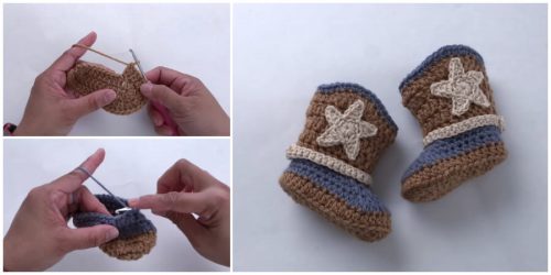 Crochet Cowboy Boot (3-6 months) - Crochet Kingdom